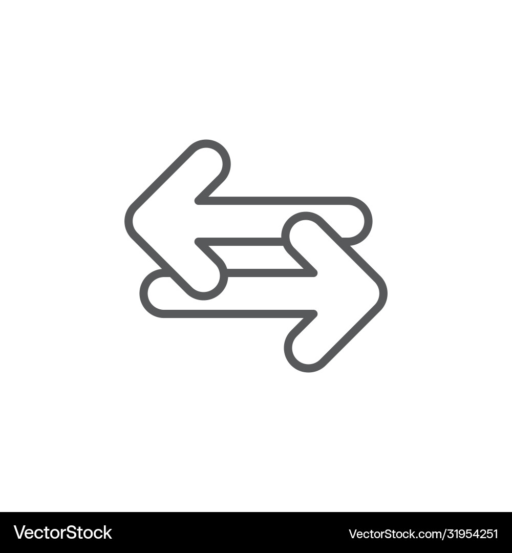Left and right arrows icon symbol isolated Vector Image