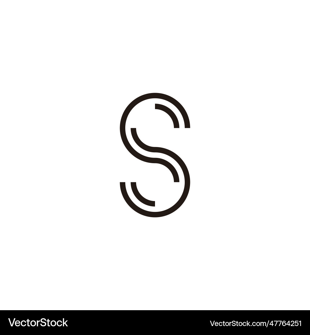 Letter s two lines geometric symbol simple logo Vector Image