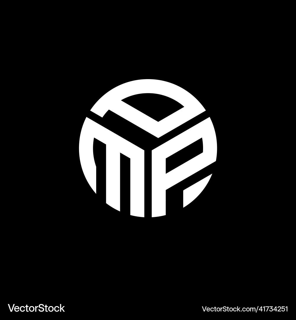 Pmp letter logo design on black background Vector Image