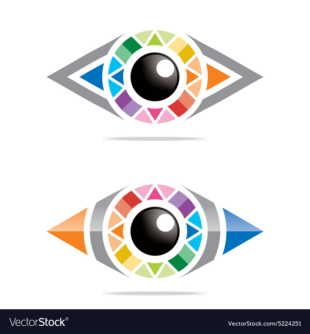 Rainbow eye circle eyeball symbol Royalty Free Vector Image