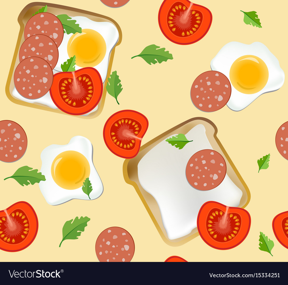Seamless pattern with breakfast Royalty Free Vector Image