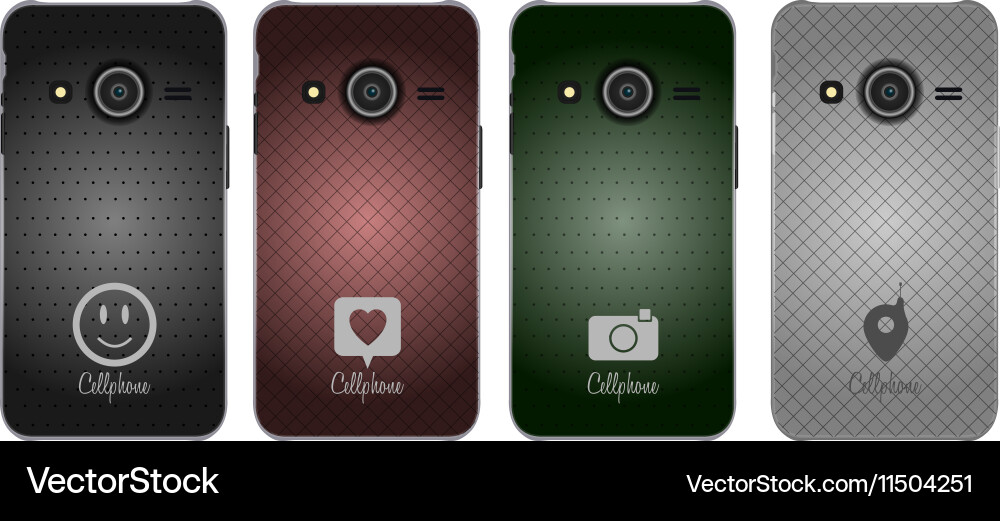 Set of cellphones Royalty Free Vector Image - VectorStock