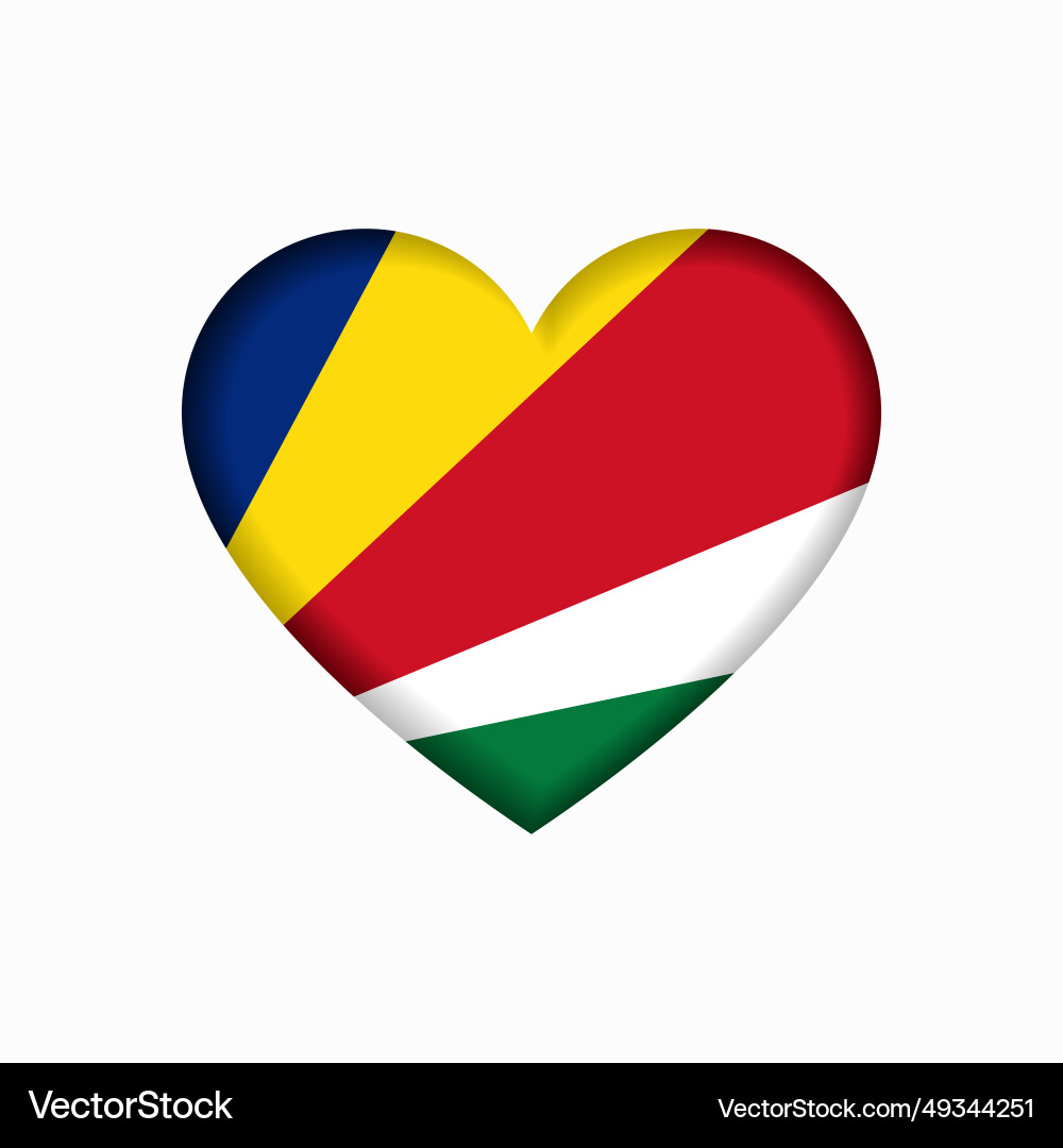 Seychelles flag heart-shaped sign Royalty Free Vector Image