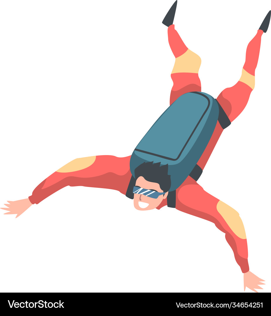 Skydiver enjoying freefall freedom man jumping Vector Image