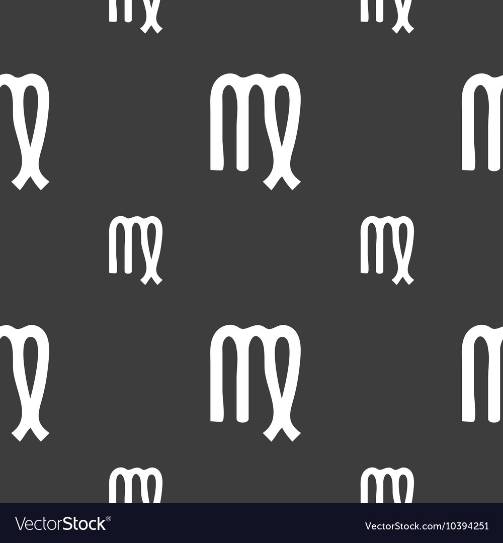 Virgo sign seamless pattern on a gray background Vector Image
