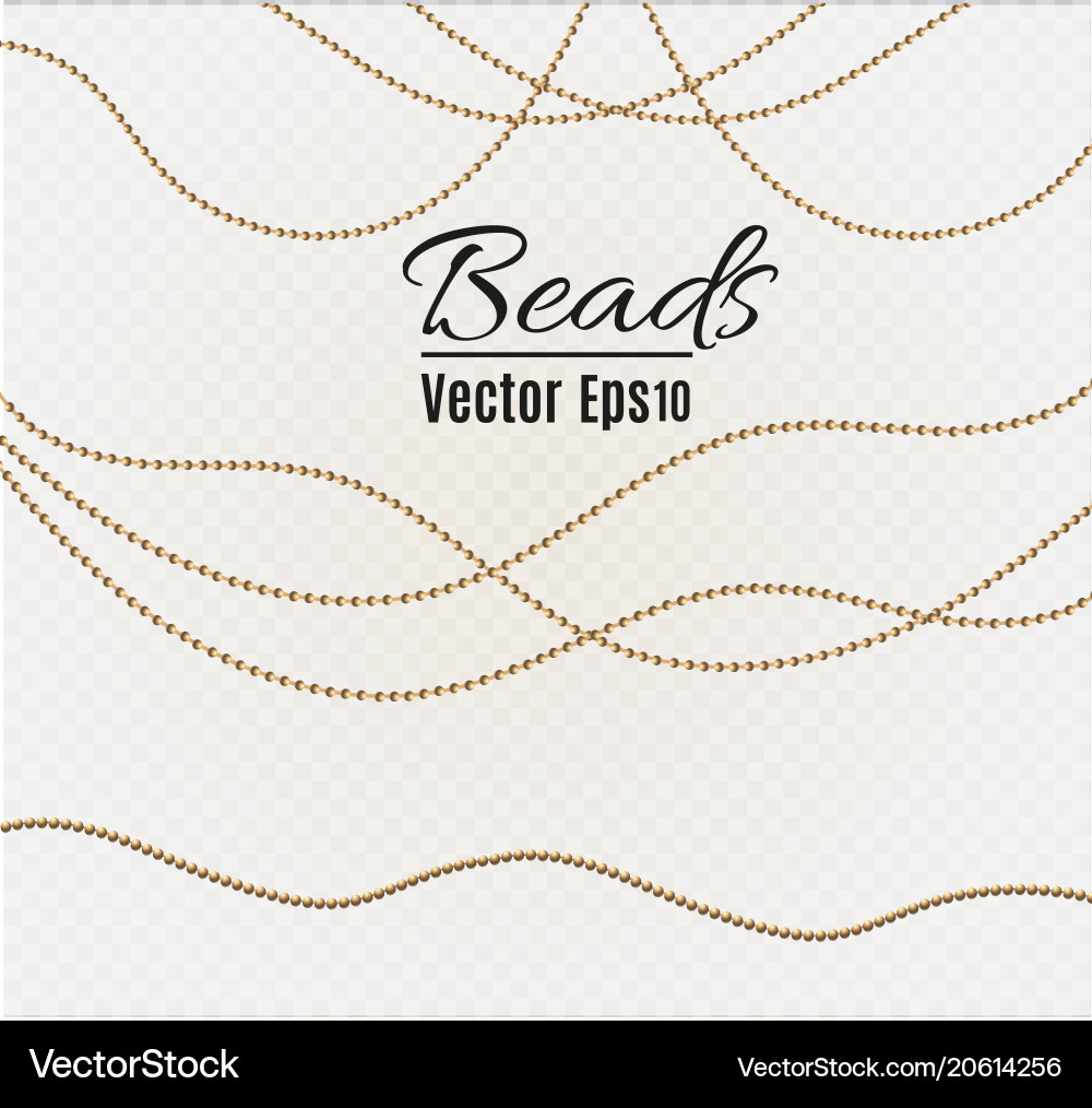 A beautiful chain golden colorstring beads are Vector Image