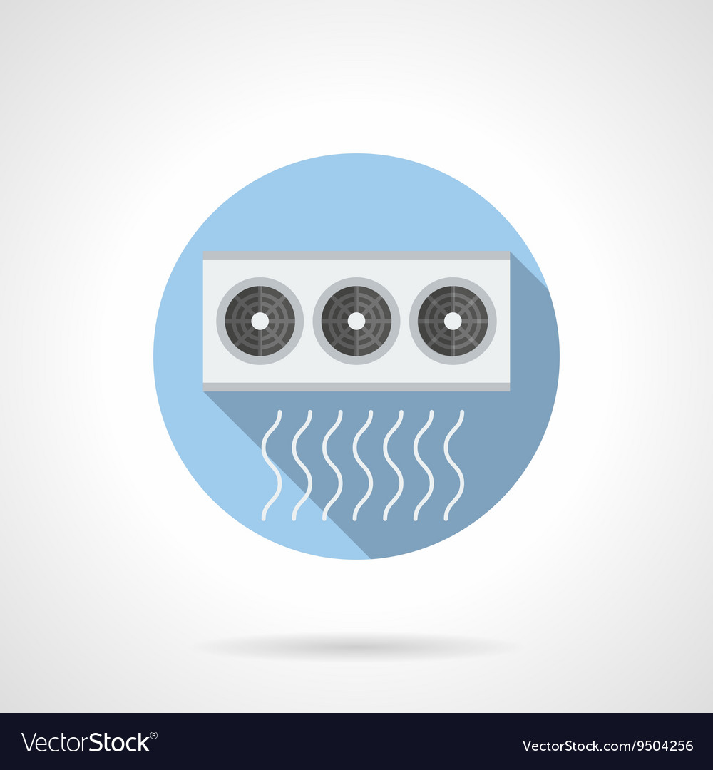 Air conditioner compressor round flat icon Vector Image