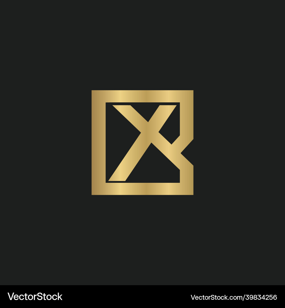 Alphabet initials logo bx xb x and b Royalty Free Vector