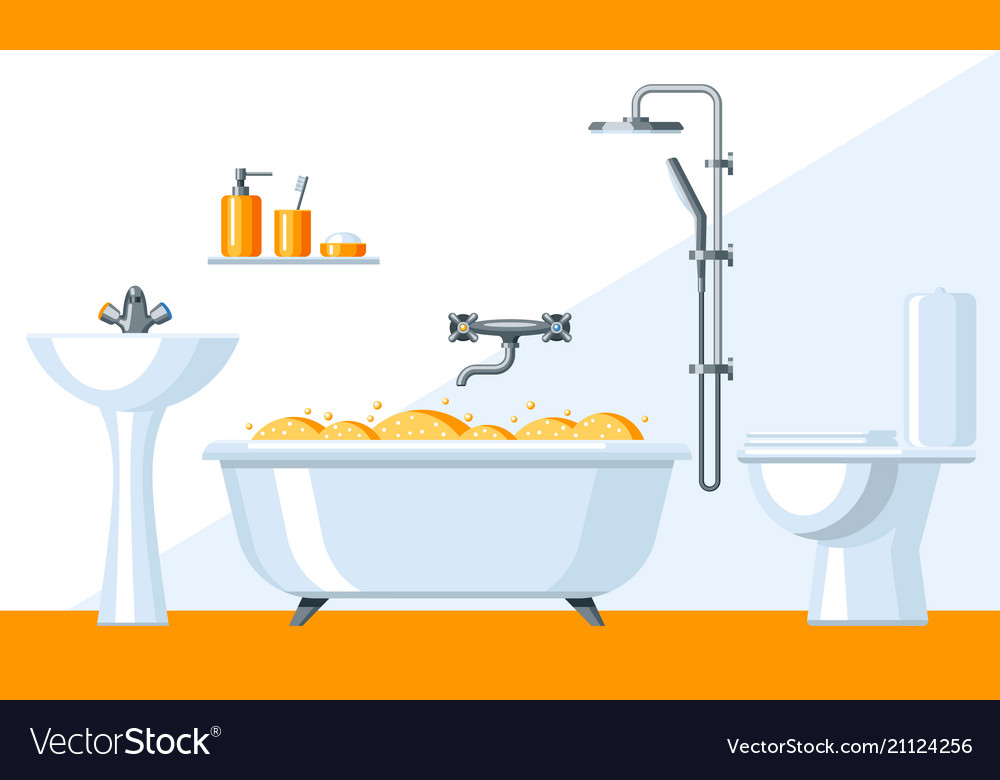 Bathroom interior Royalty Free Vector Image - VectorStock