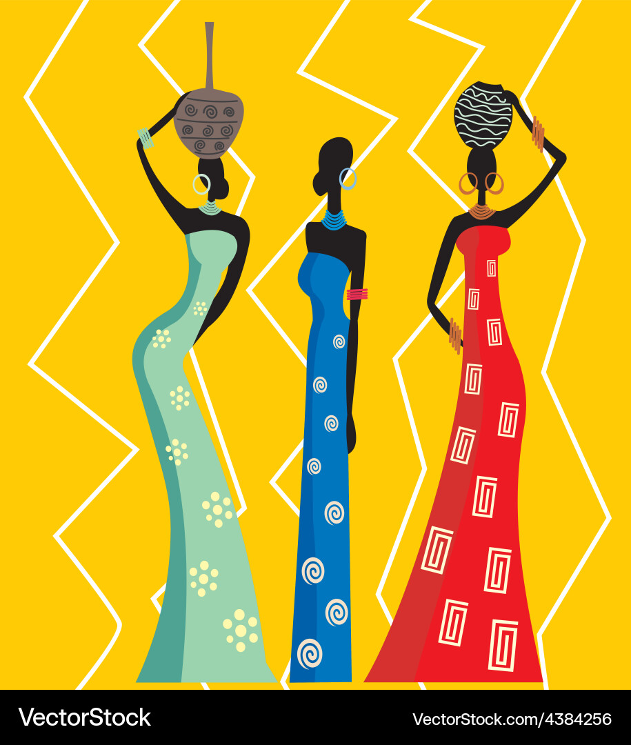 Beautiful african women Royalty Free Vector Image