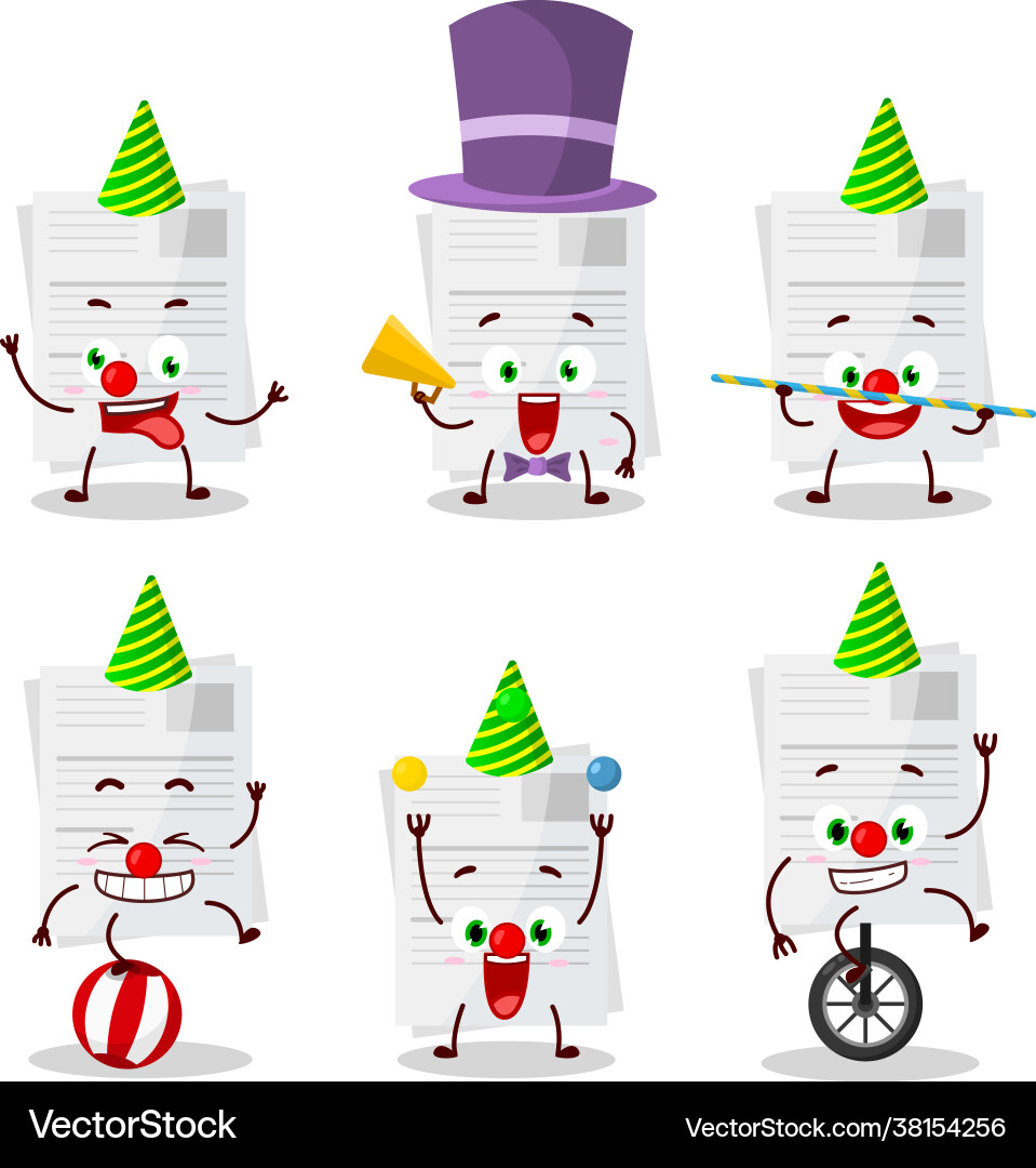 Cartoon character essay paper with various Vector Image