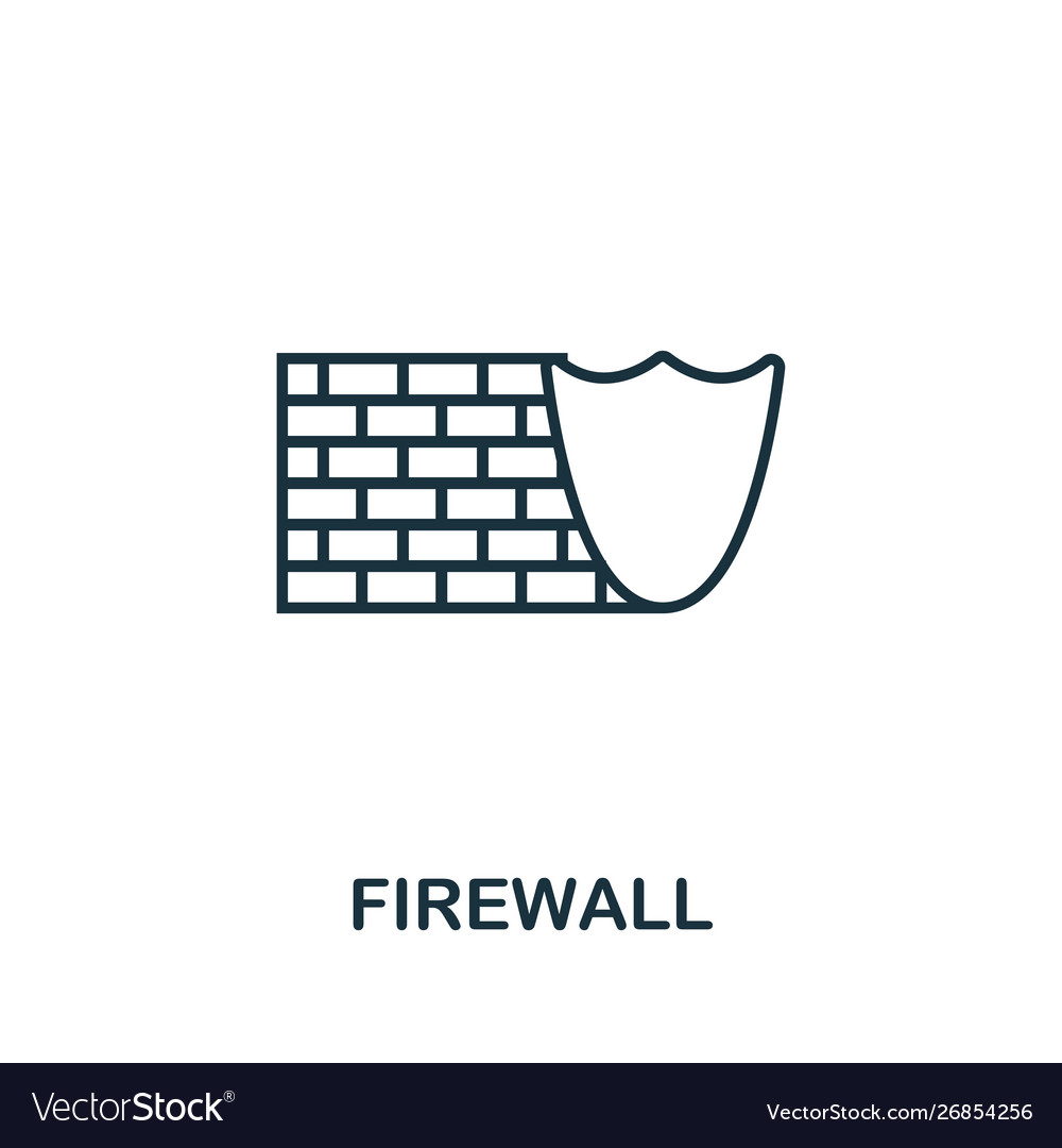 Firewall thin line icon creative simple design Vector Image