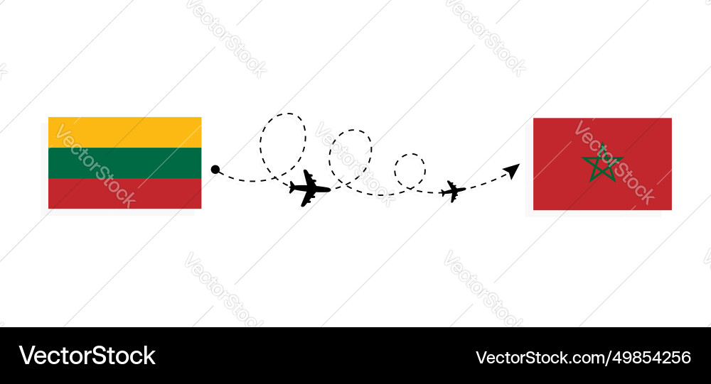 Flight and travel from lithuania to morocco Vector Image