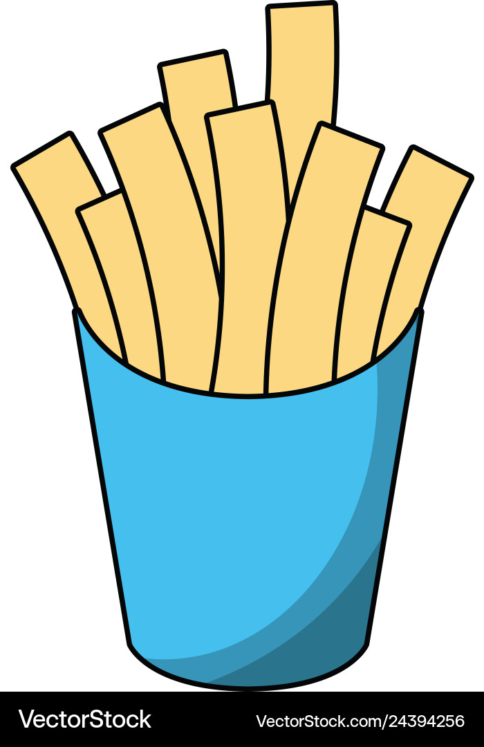 French fries box cartoon Royalty Free Vector Image