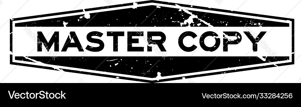Grunge black master copy word hexagon rubber seal Vector Image