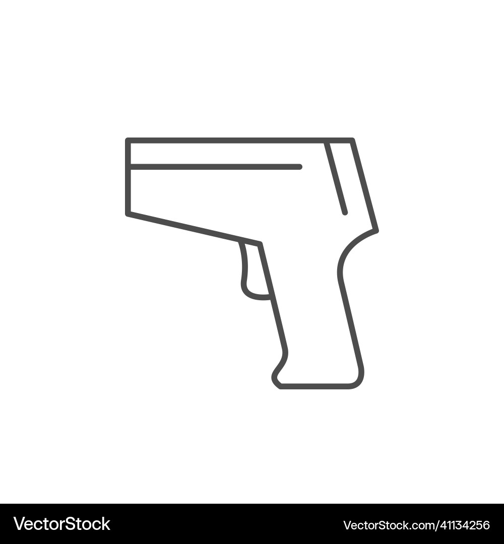 Infrared thermometer line outline icon Royalty Free Vector