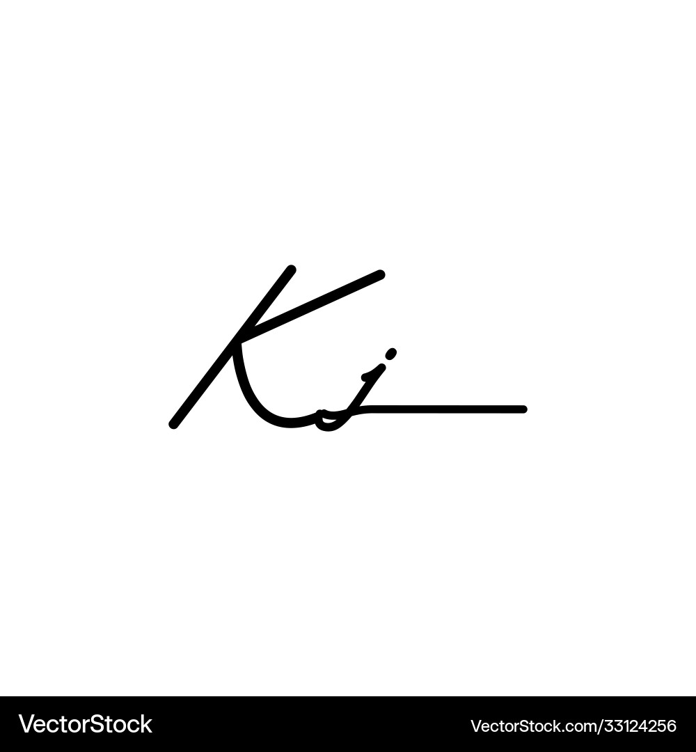 Letter kj signature logo template Royalty Free Vector Image