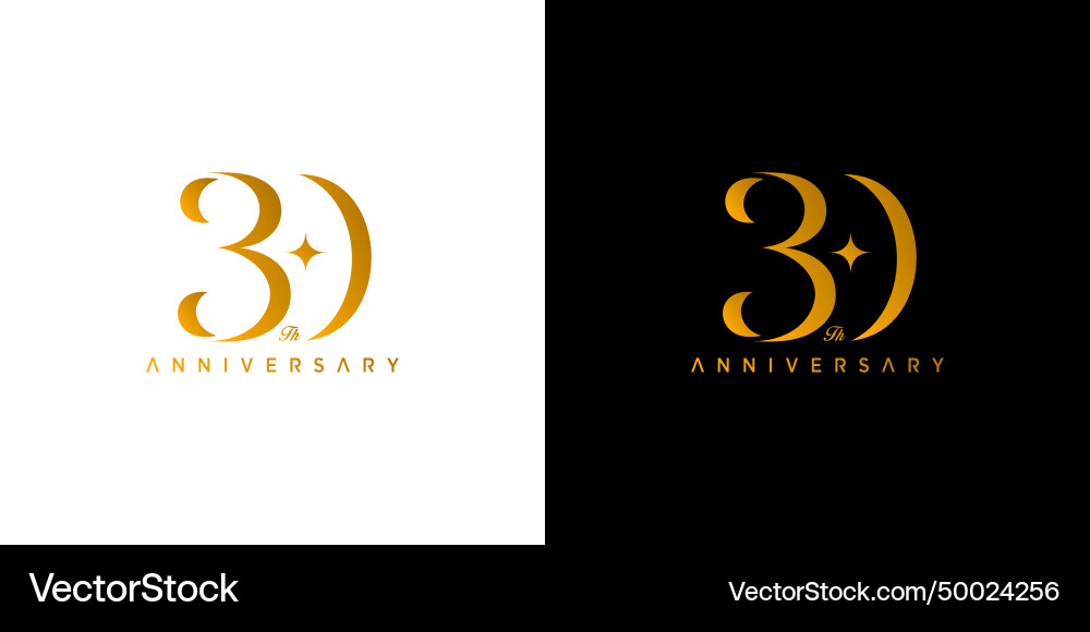 Modern and elegant number 30 logo design Vector Image