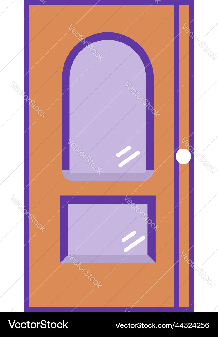 Modern wooden door on a white background Vector Image