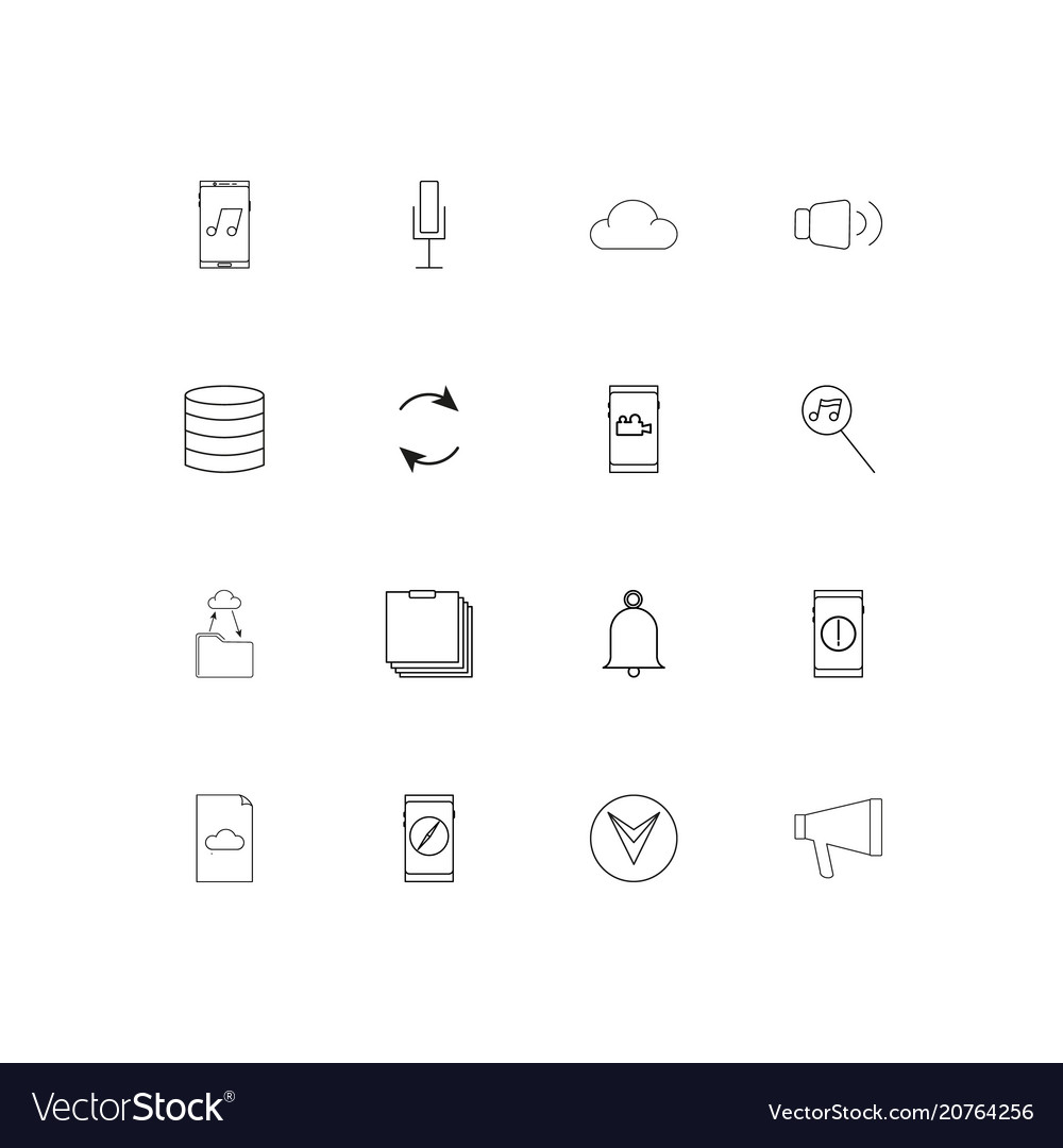 Music linear thin icons set outlined simple Vector Image