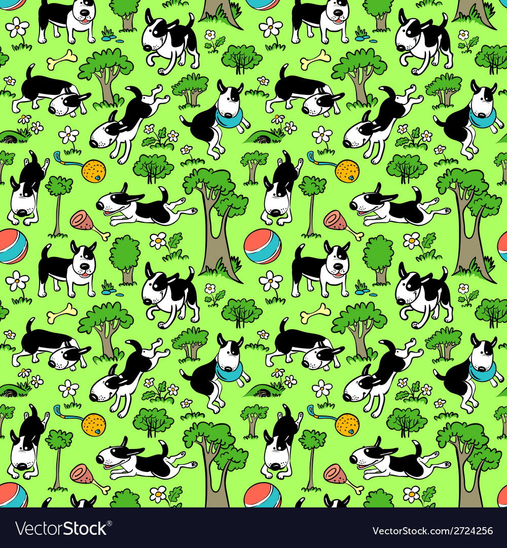 Pattern with dogs Royalty Free Vector Image - VectorStock