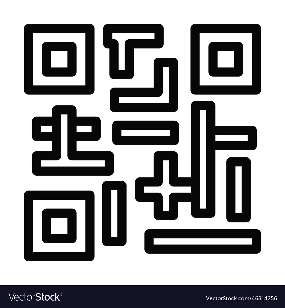 Qr code thick line icon for personal Royalty Free Vector