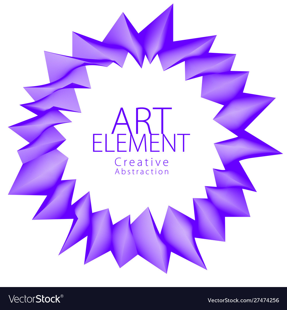 Round artistic frame abstract linear art Vector Image