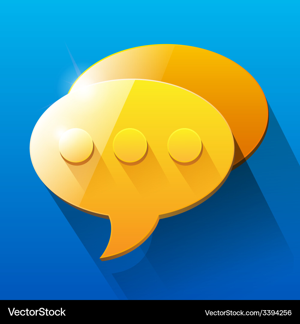 Shiny orange and yellow chat bubble symbols Vector Image