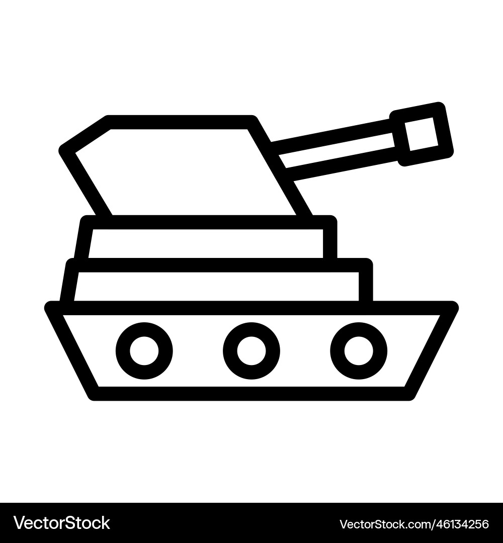 Tank icon outline style military army element Vector Image