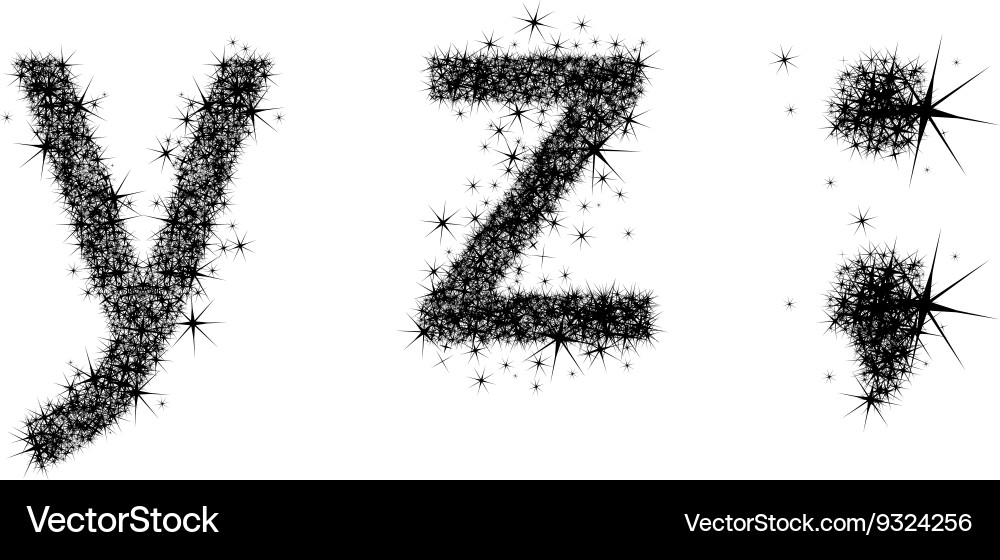Three letters of the alphabet Royalty Free Vector Image