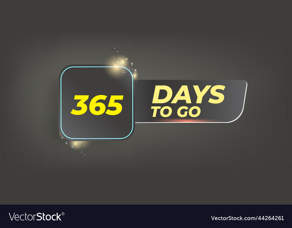 365 days to go countdown blue modern horizontal Vector Image