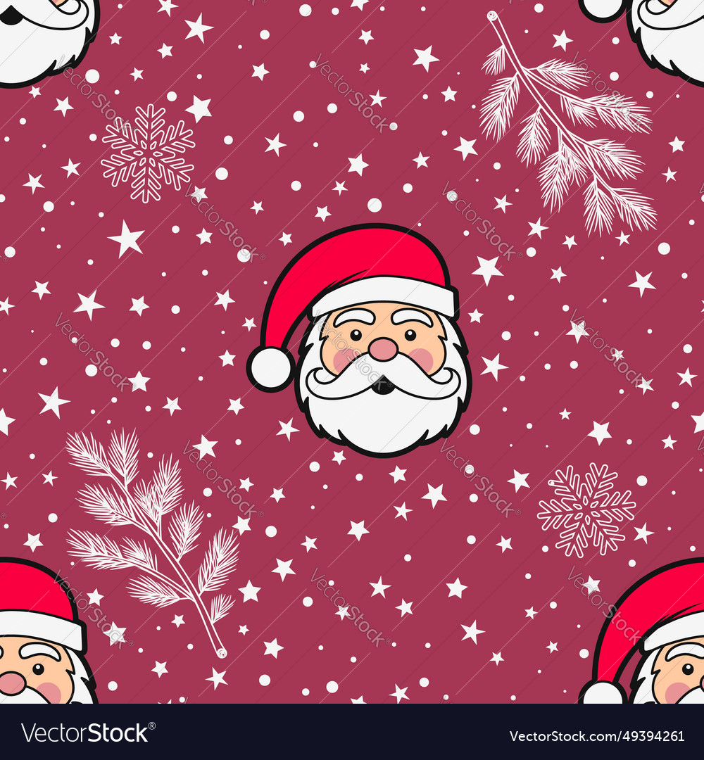 Christmas seamless pattern with santa claus Vector Image