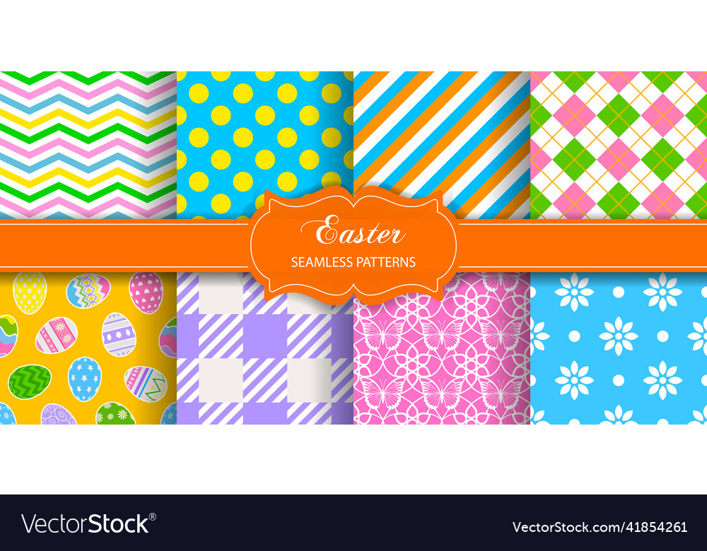 Colorful Easter Patterns Royalty Free Vector Image