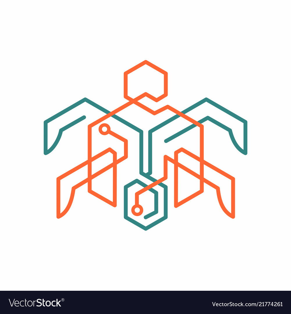 Digital turtle logo Royalty Free Vector Image - VectorStock