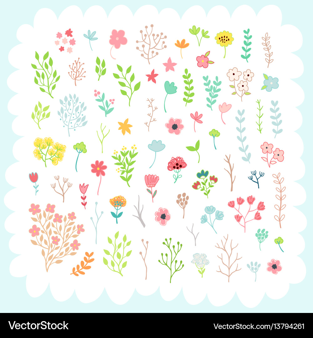 Doodles cute elements Royalty Free Vector Image