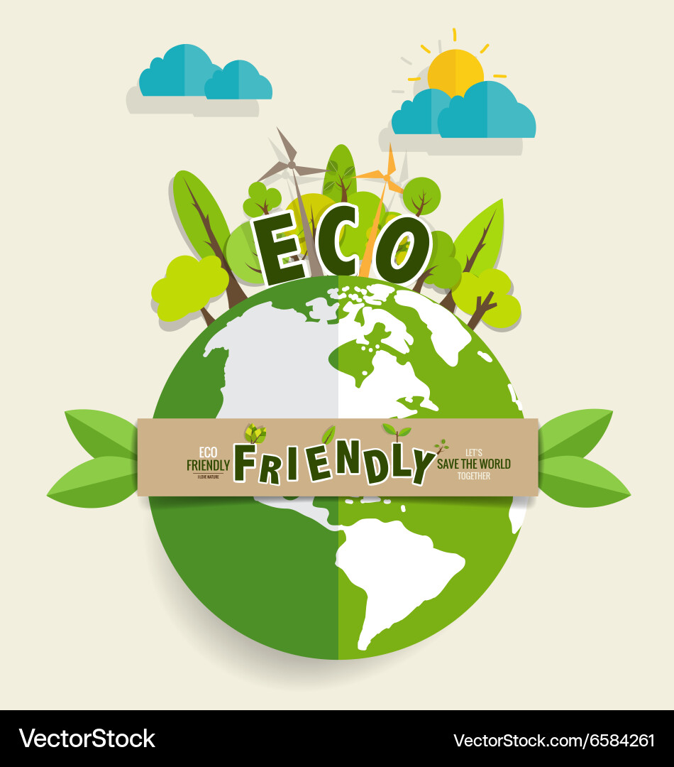 Eco friendly ecology concept with green earth Vector Image