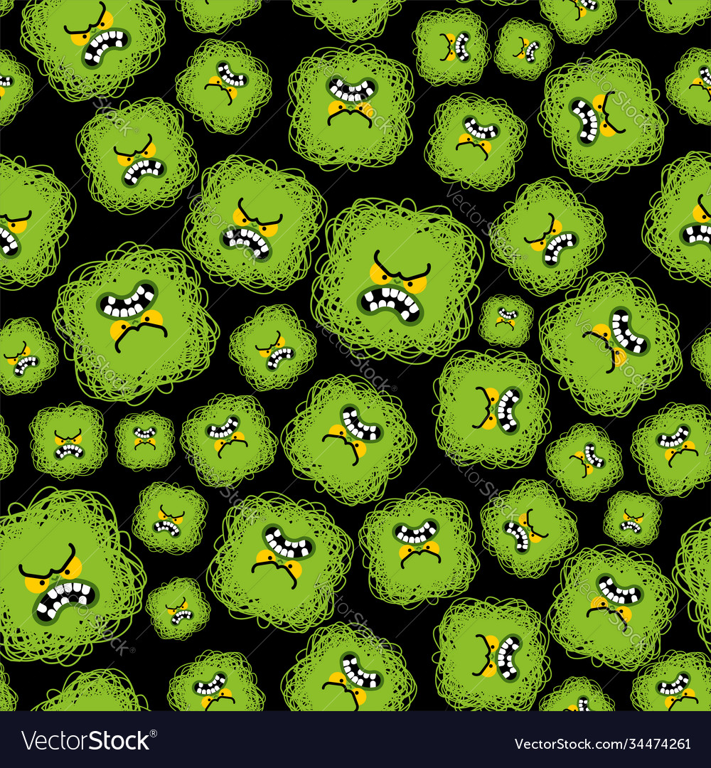 Evil microbe pattern seamless virus Royalty Free Vector
