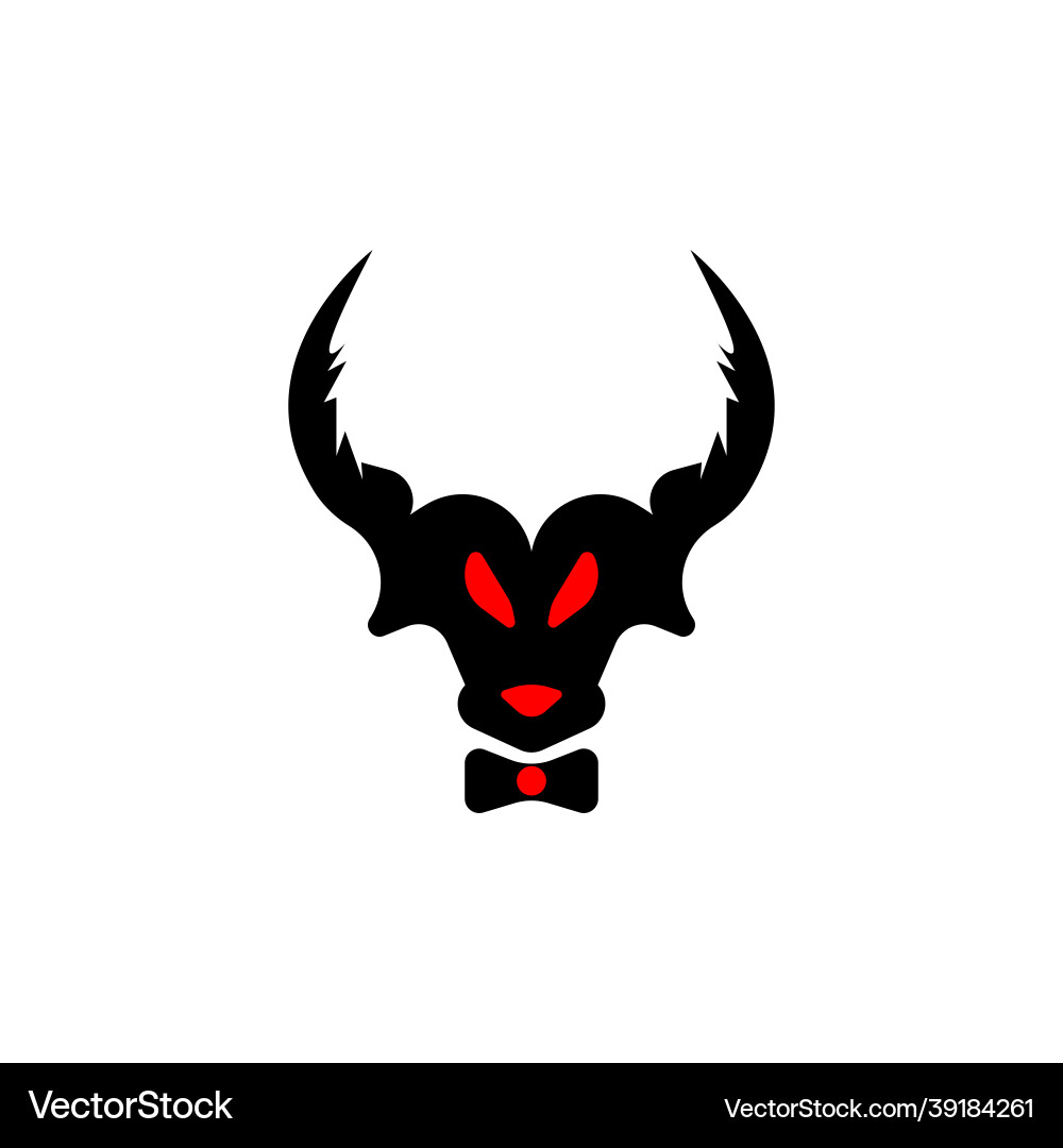 Ghost bull tie animal logo icon Royalty Free Vector Image