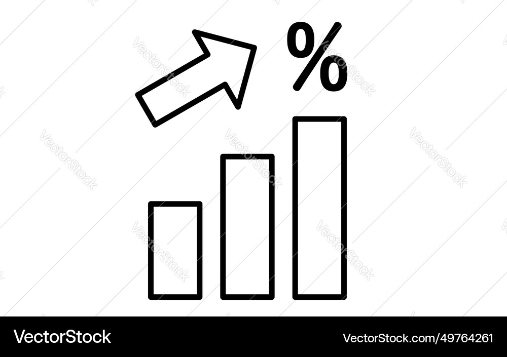 Icons showing interest rates and yield increases Vector Image