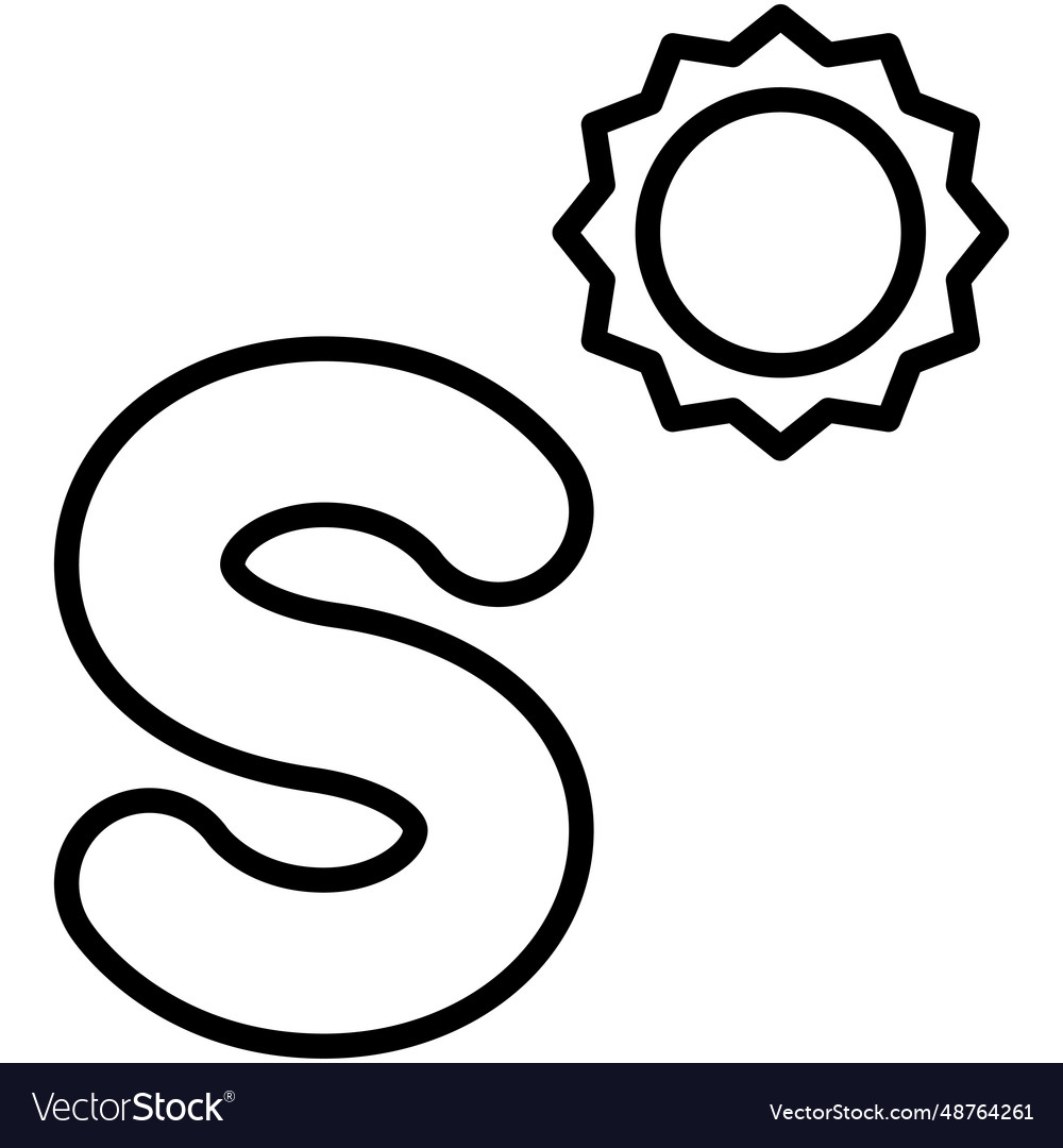 Letter s alphabet with sun icon Royalty Free Vector Image
