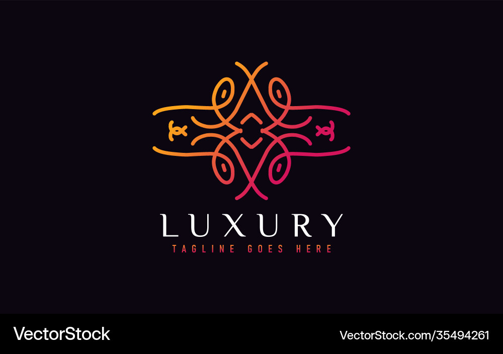 Luxury logo design elegant symbol with geometric Vector Image