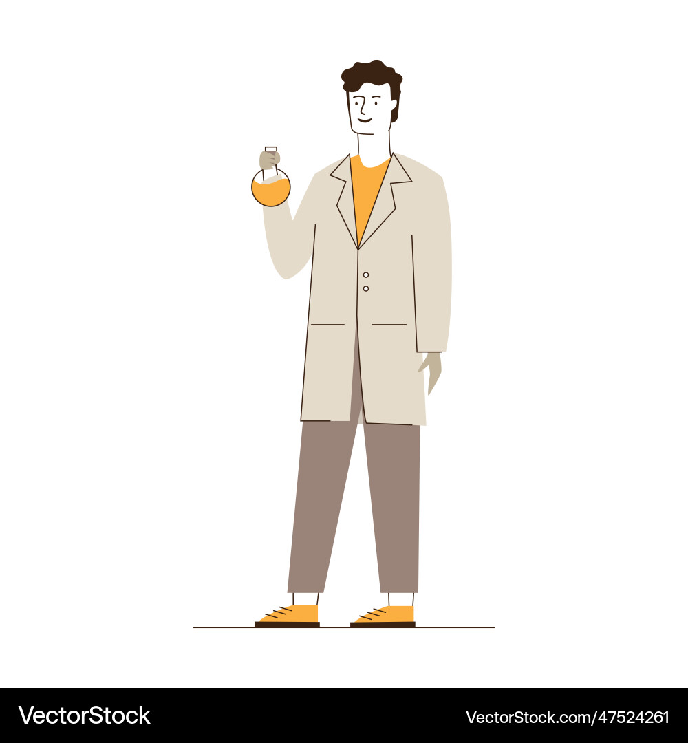 Male lab worker Royalty Free Vector Image - VectorStock