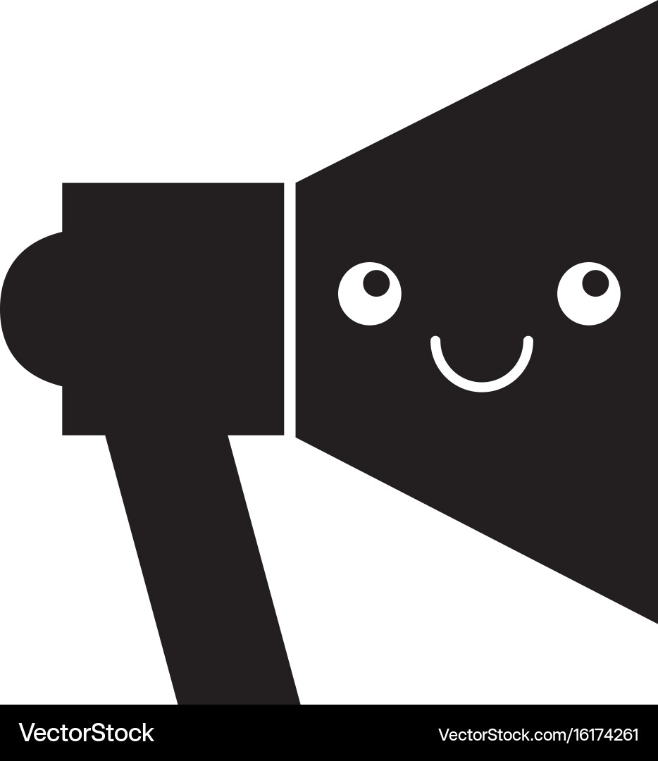Megaphone sound kawaii character Royalty Free Vector Image