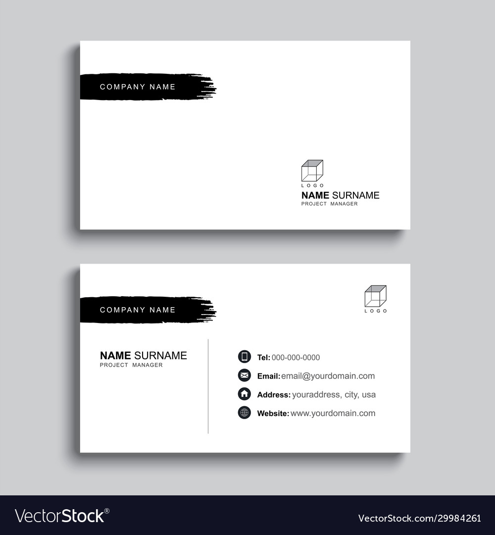 Minimal business card print template design black Vector Image Minimal business card print template design black Vector Image