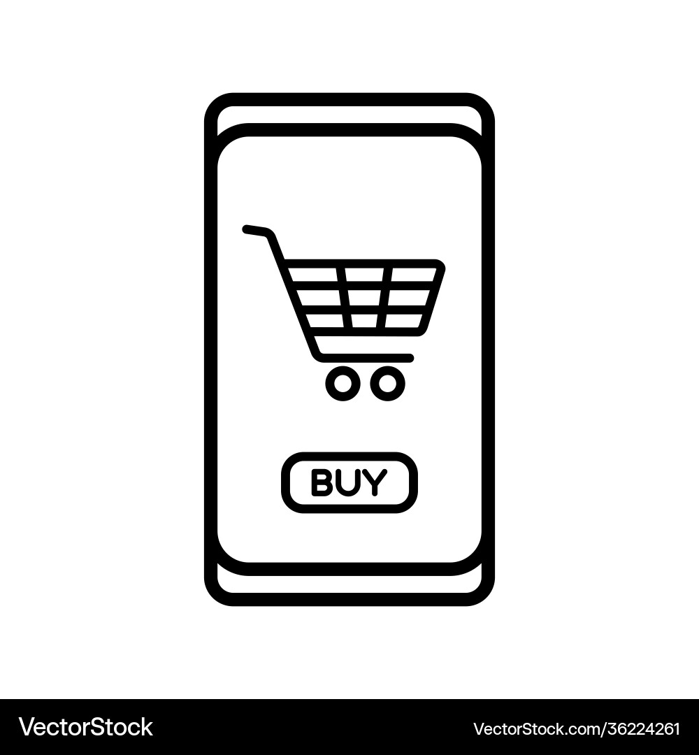 Mobile phone shopping or online icon Royalty Free Vector