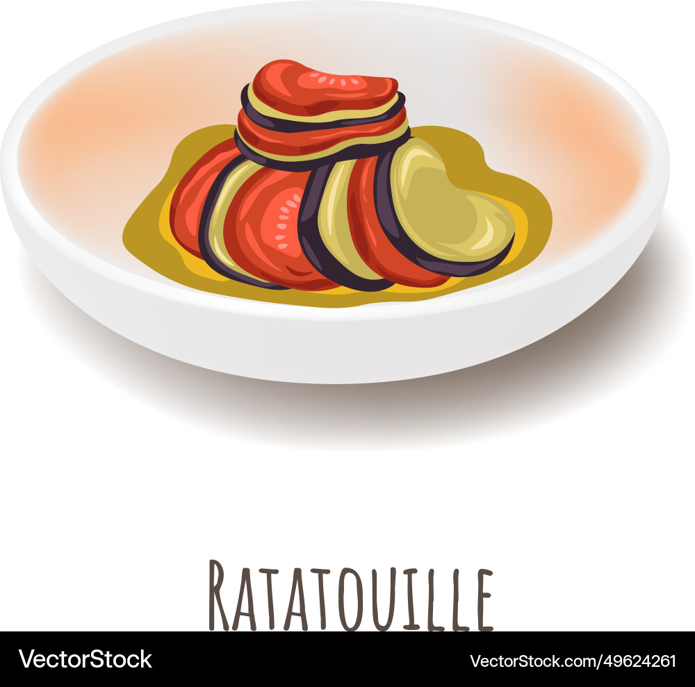 Ratatouille vegetable thick stew with spices Vector Image