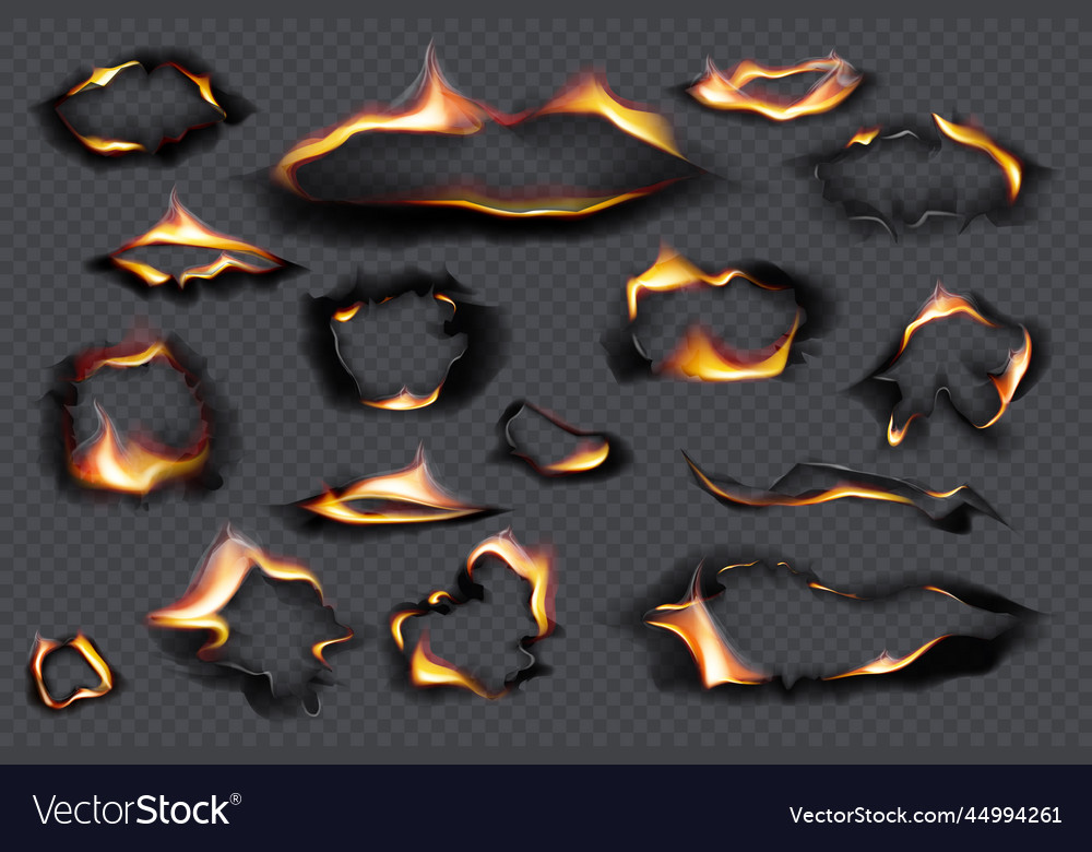 Realistic burnt paper Royalty Free Vector Image