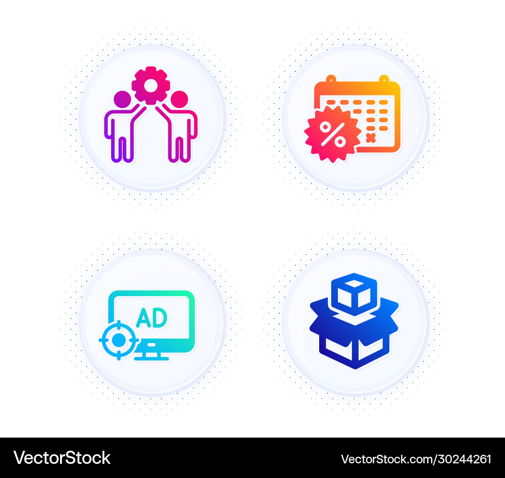 Seo adblock employees teamwork and calendar Vector Image