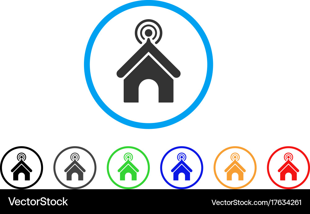 Telecom office rounded icon Royalty Free Vector Image