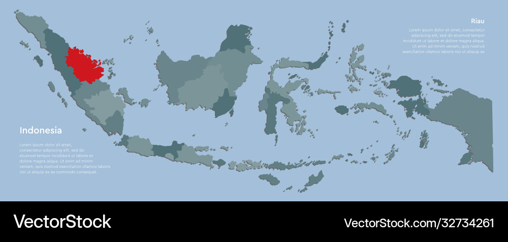 Template indonesia map and province riau Vector Image